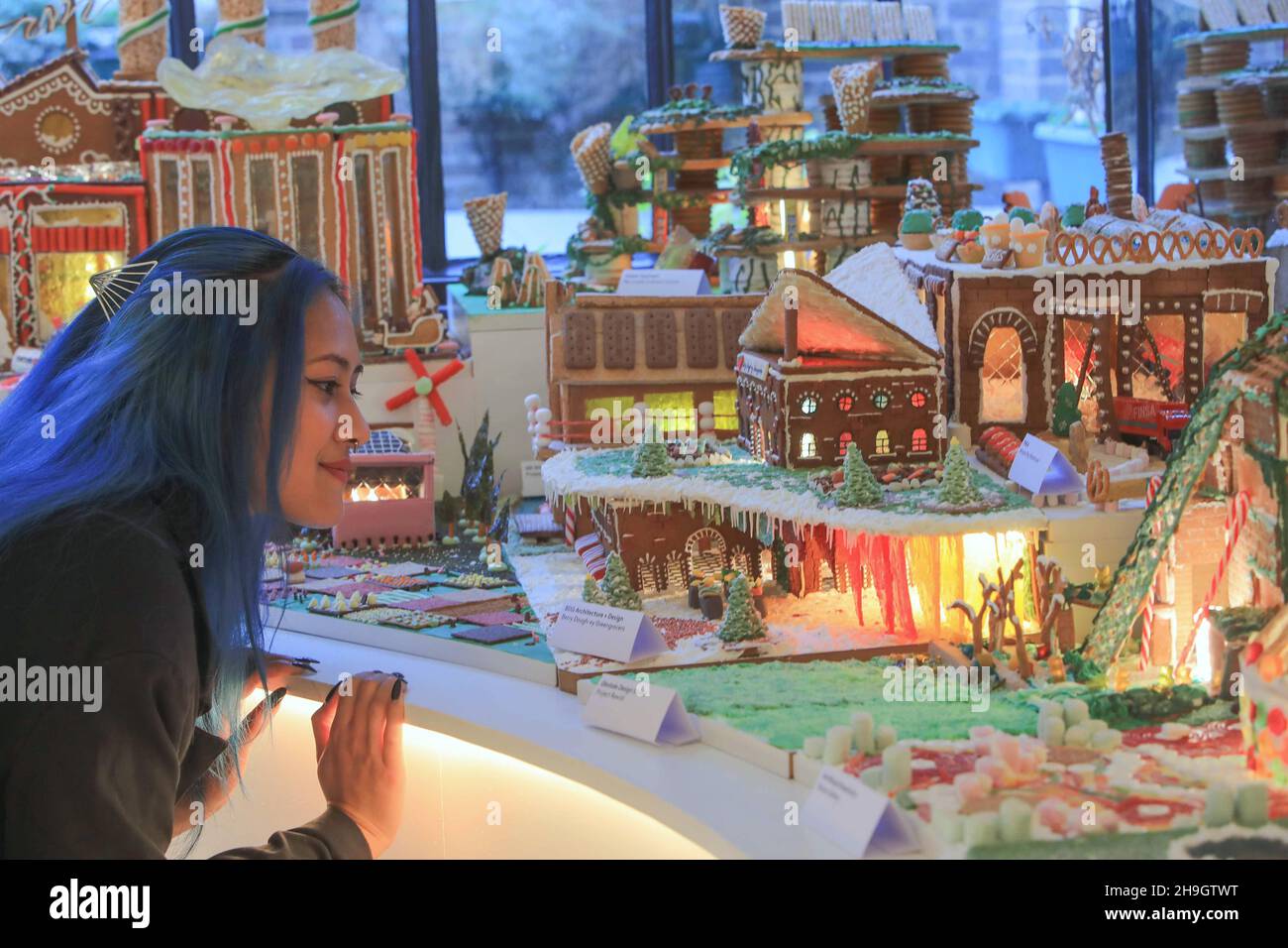 London UK 07.Dec 2021 An entire city of gingerbread. The Museum of ...