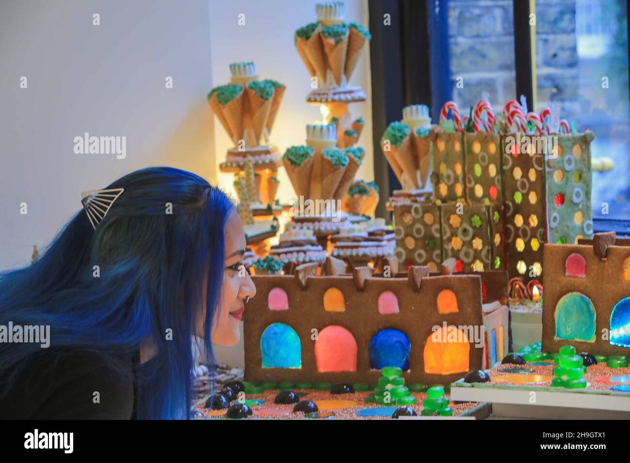 London UK 07.Dec 2021 An entire city of gingerbread. The Museum of ...