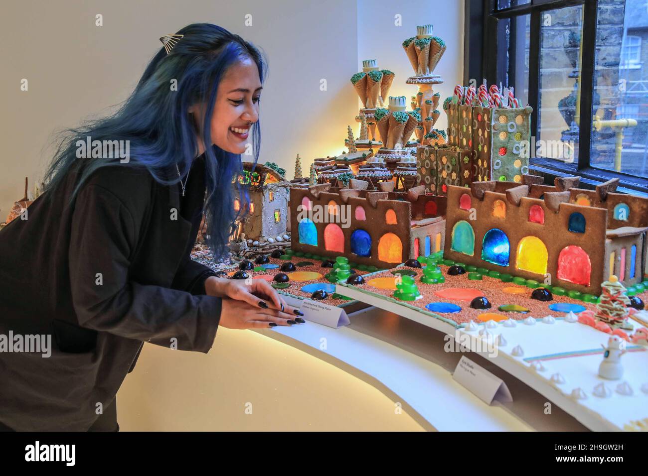 London UK 07.Dec 2021 An entire city of gingerbread. The Museum of ...