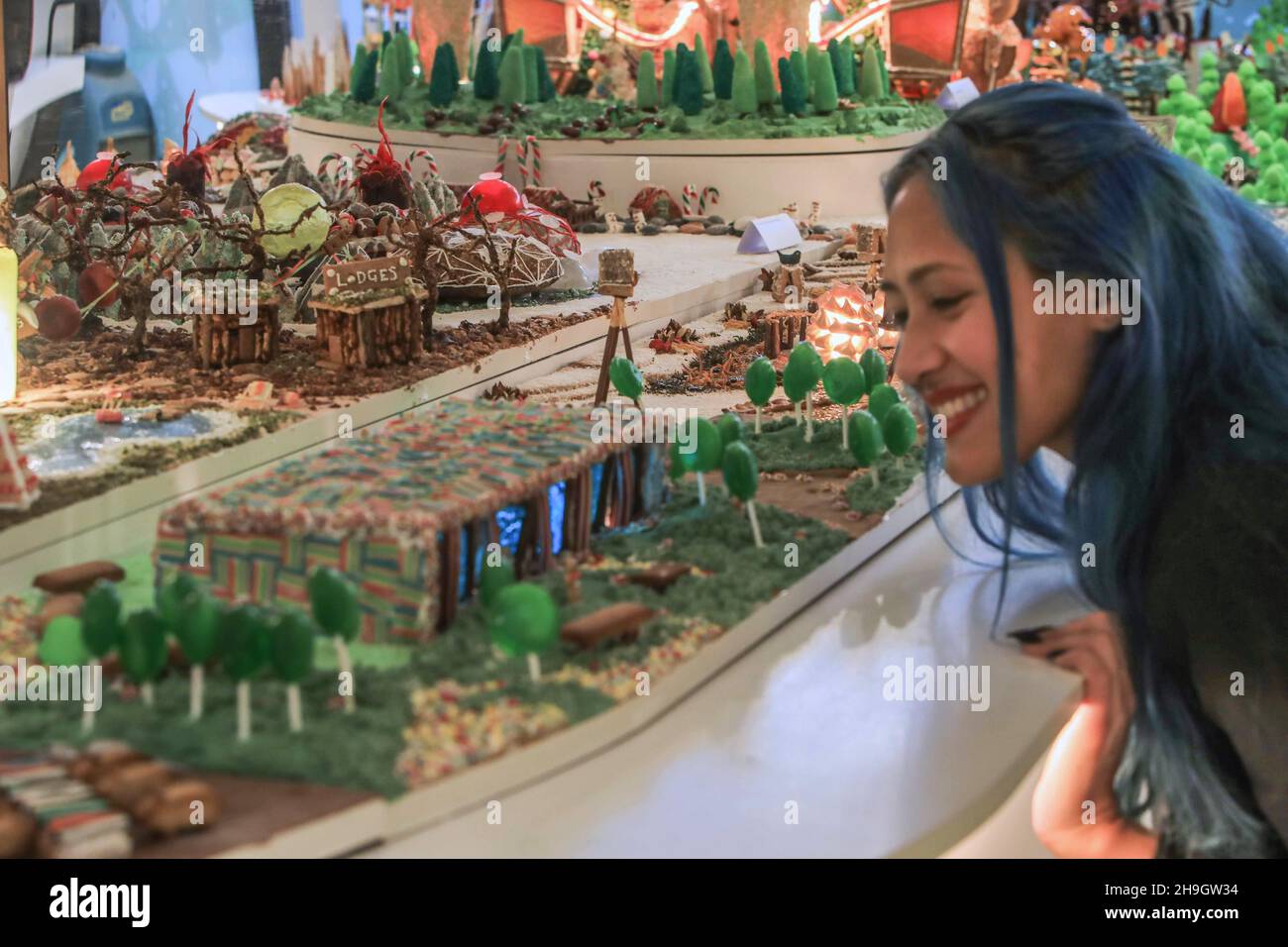 London UK 07.Dec 2021 An entire city of gingerbread. The Museum of ...