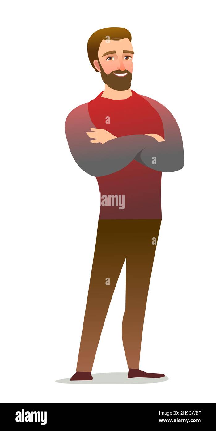 Handsome man in pants and sweater. Cheerful middle aged guy. Cheerful ...