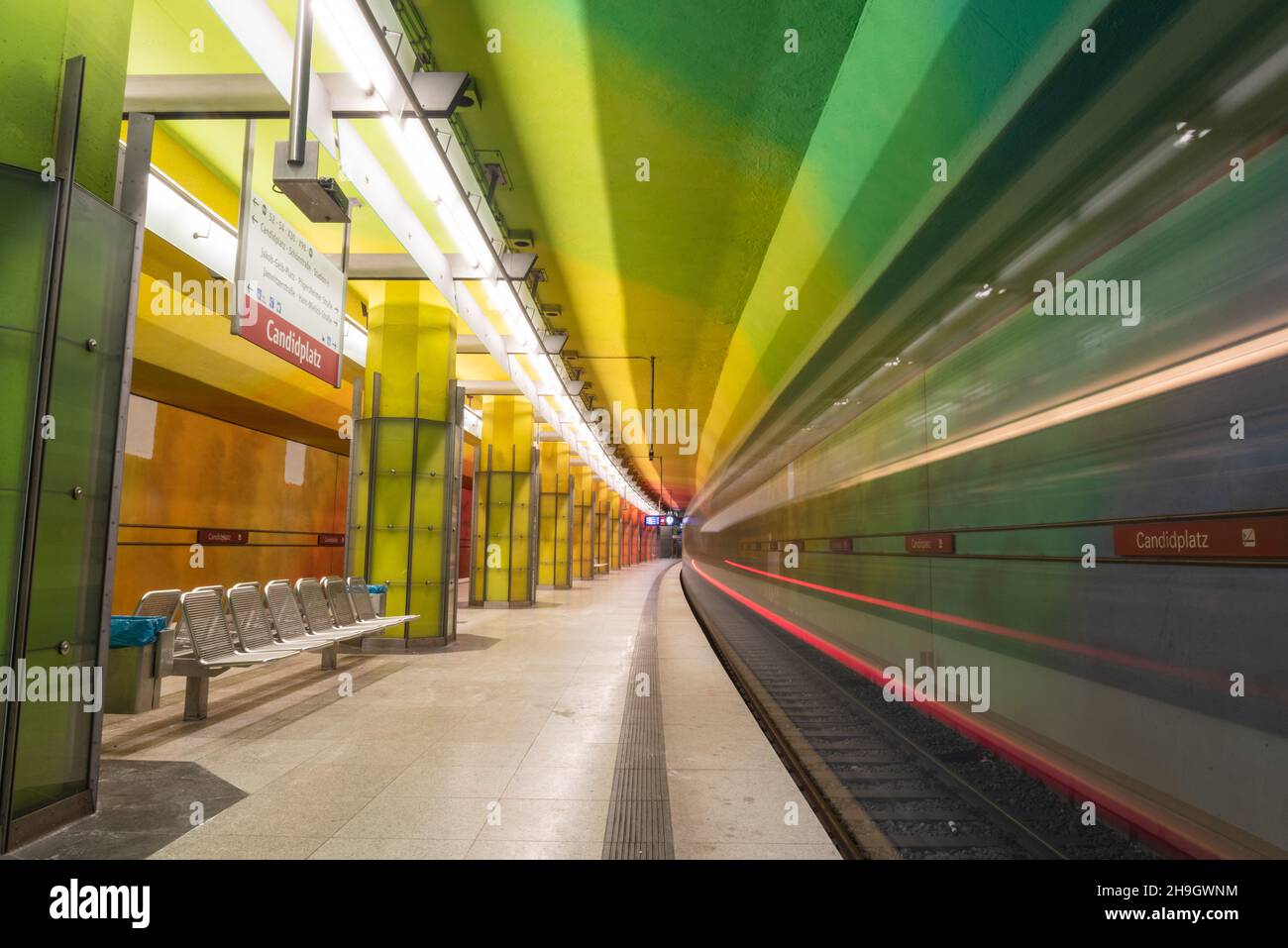 Colorful subway station Candidplatz in Munich, Bavaria, Germany Stock ...