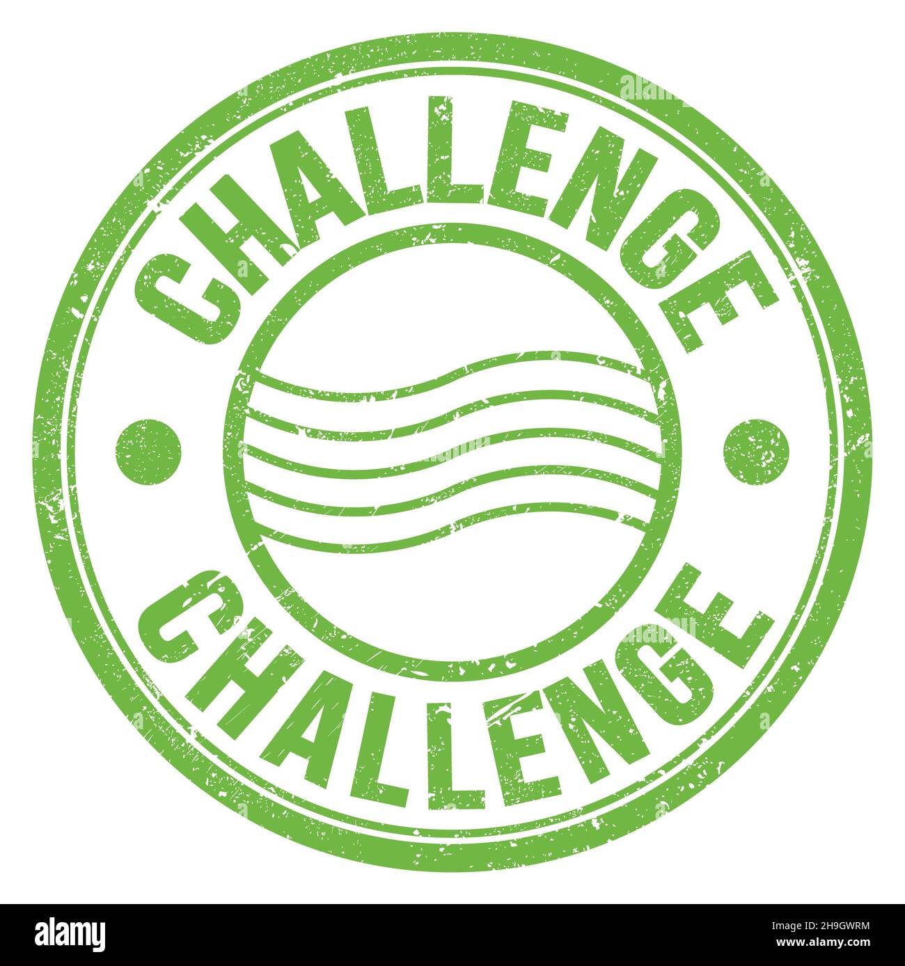 CHALLENGE word written on green round postal stamp sign Stock Photo - Alamy