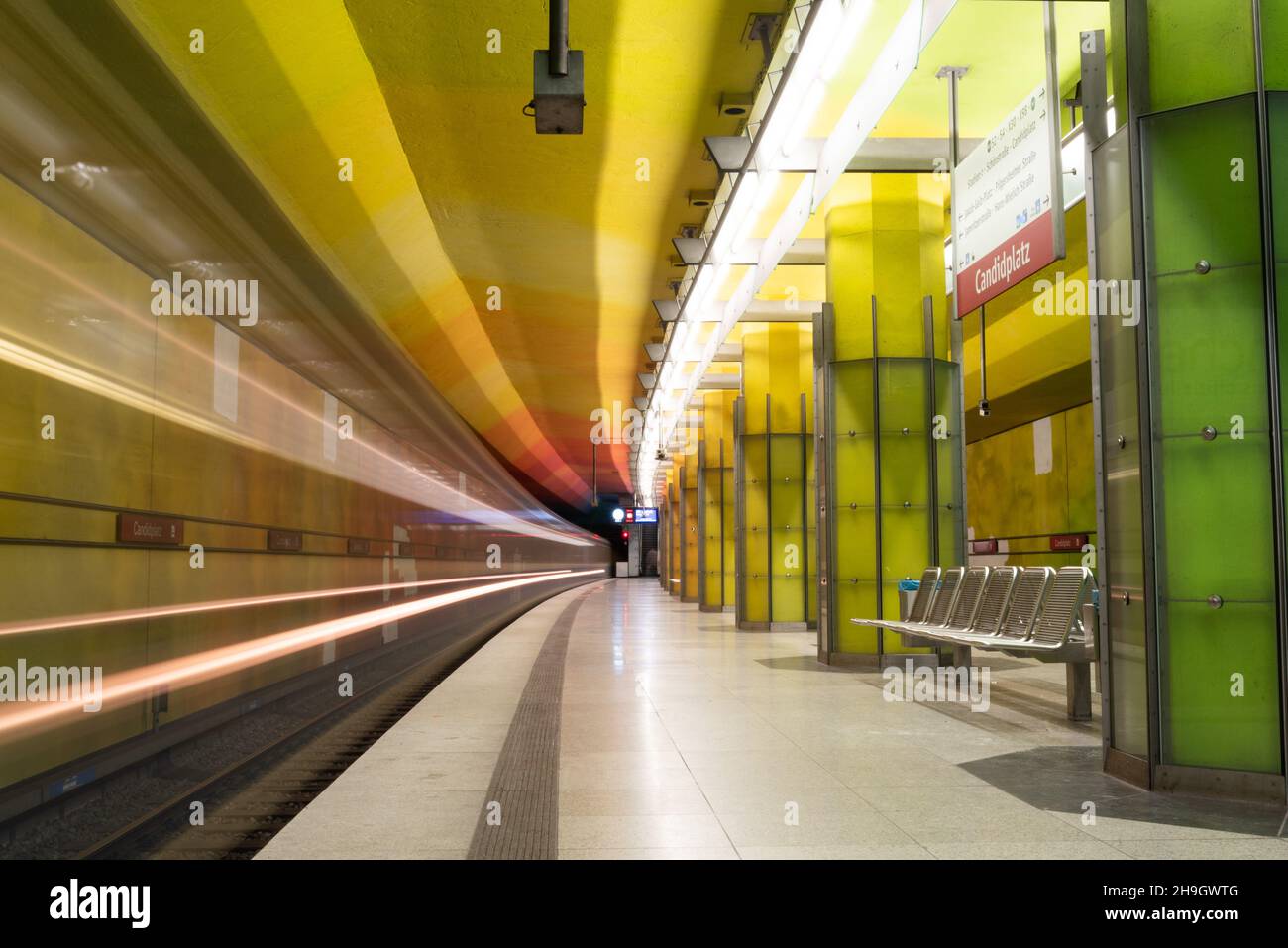 Colorful subway station Candidplatz in Munich, Bavaria, Germany Stock ...