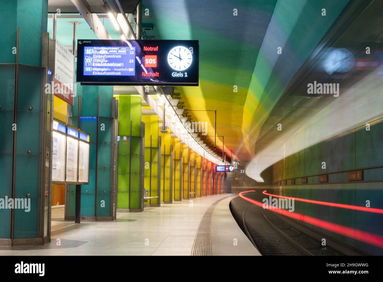 Colorful subway station Candidplatz in Munich, Bavaria, Germany Stock ...