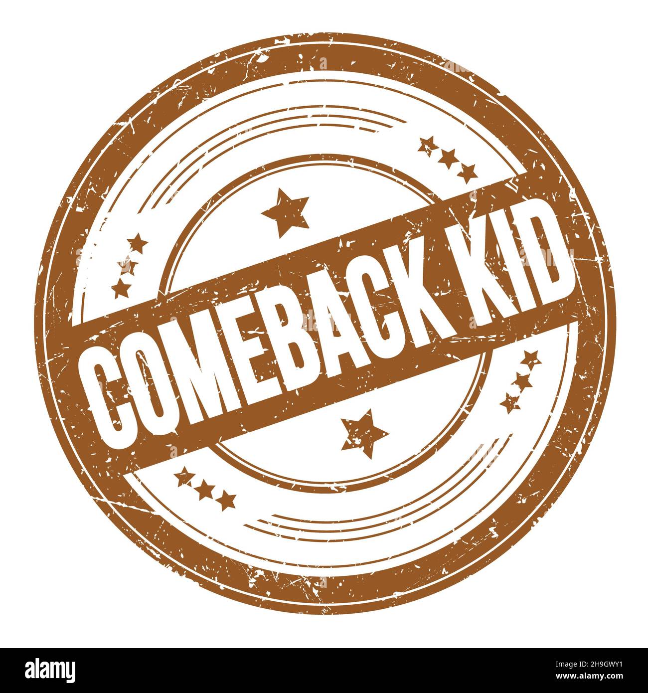 COMEBACK KID text on brown round grungy texture stamp Stock Photo - Alamy