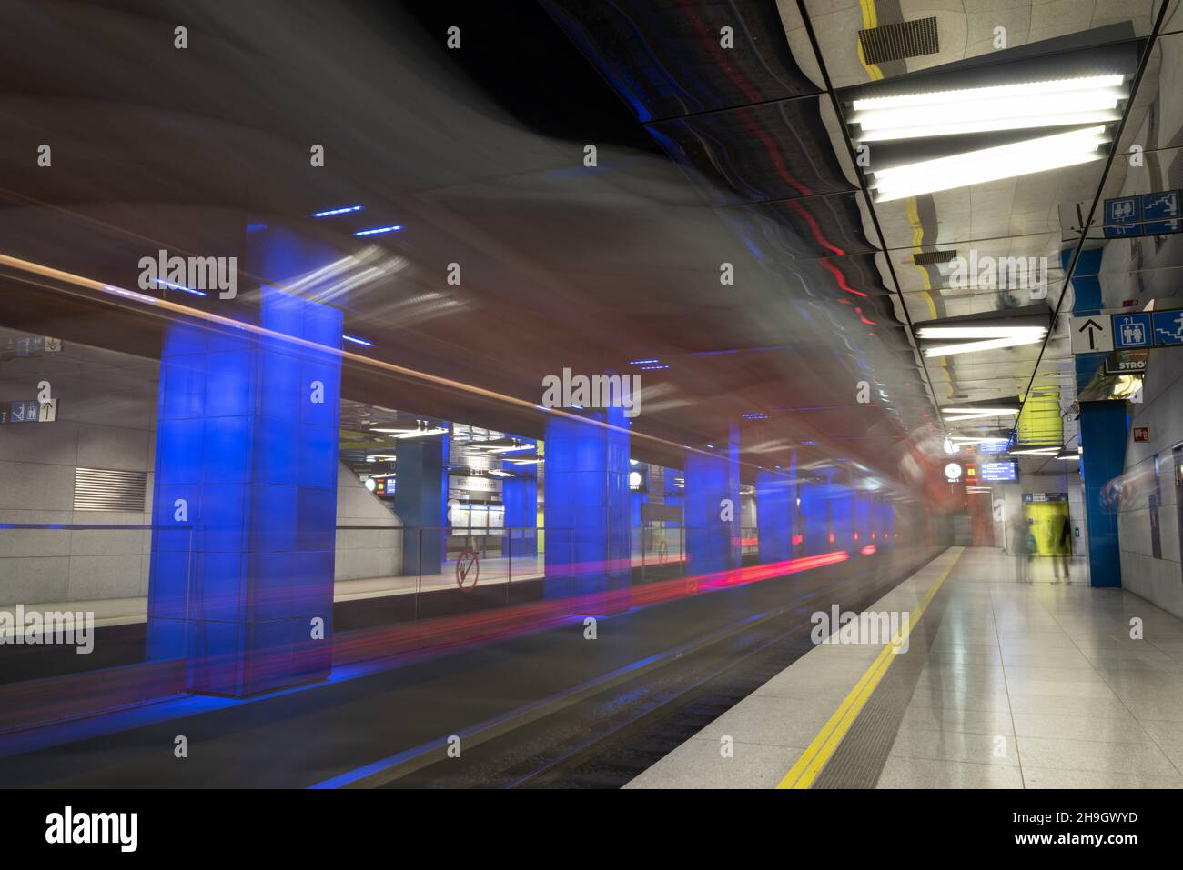 Futuristic subway station Muenchener Freiheit in Munich, Bavaria ...