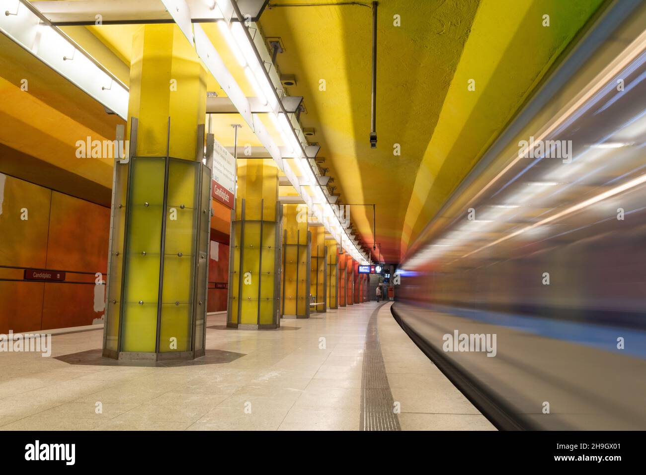 Colorful subway station Candidplatz in Munich, Bavaria, Germany Stock ...