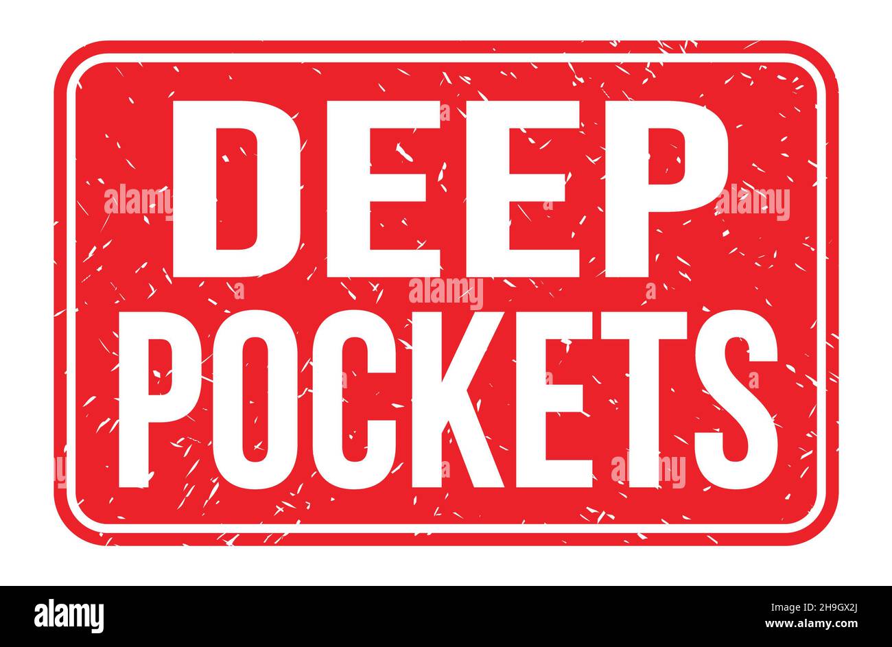 DEEP POCKETS, words written on red rectangle stamp sign Stock Photo - Alamy