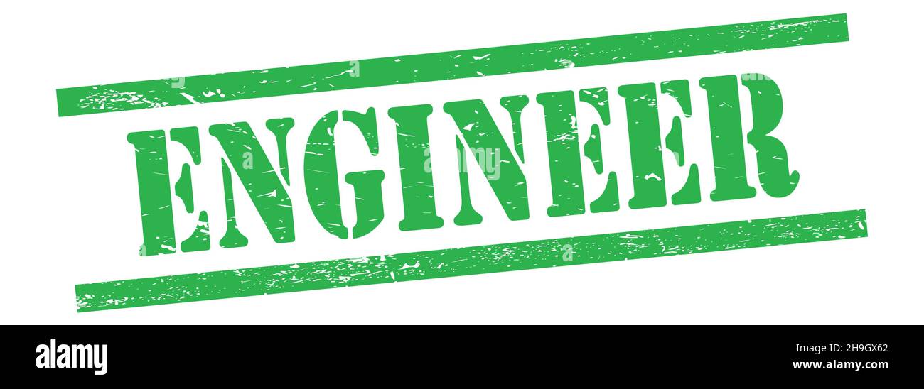 ENGINEER text on green grungy vintage rubber stamp Stock Photo - Alamy