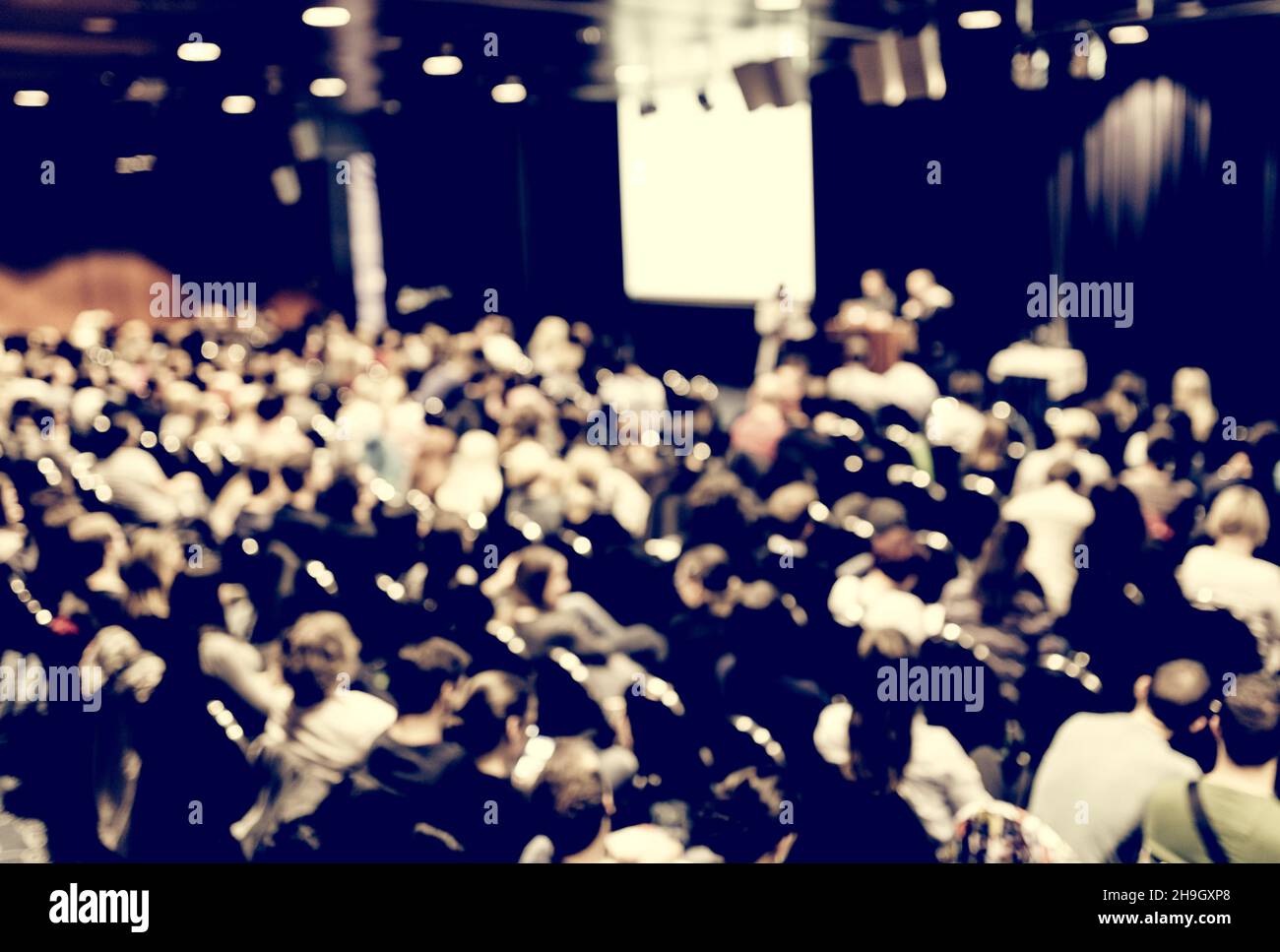 Speaker giving presentation on scientific business conference Stock ...
