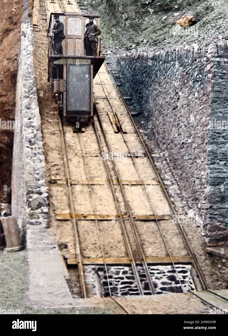 Lynmouth and Lynton Cliff Railway, Victorian period Stock Photo - Alamy