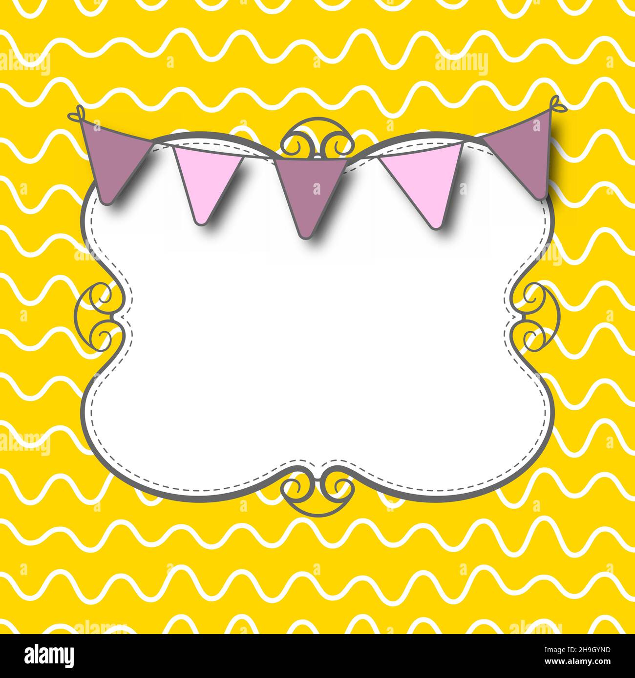 frame with flags on a rope for congratulations and creative design ...