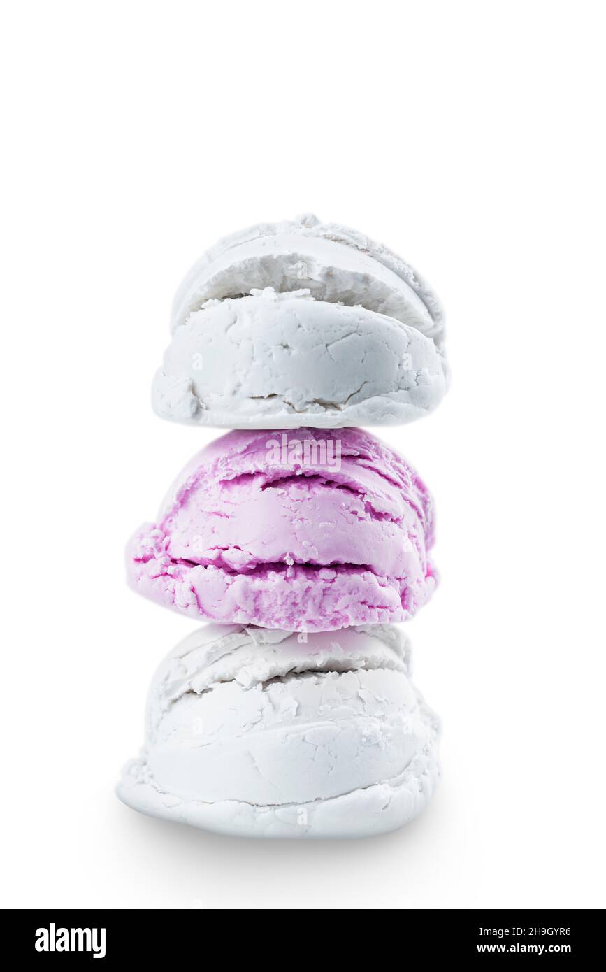 Scoop of stack ice cream isolated over white background Stock Photo - Alamy