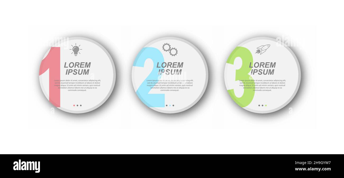 infographics with pictograms. Template of 3 stages of business ...