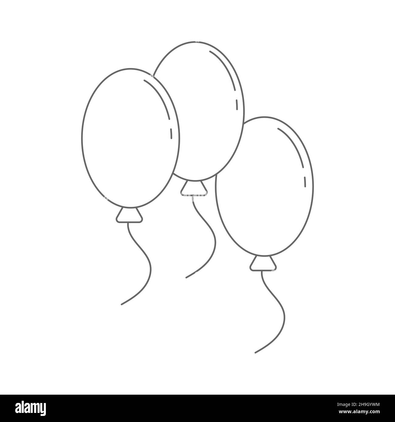 Balloons. An empty contour. Scalable vector for creativity. Flat style ...