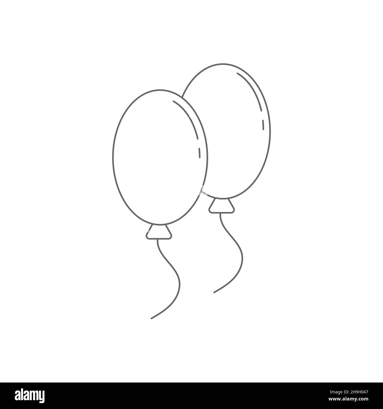 Balloons. An empty contour. Scalable vector for creativity. Flat style ...