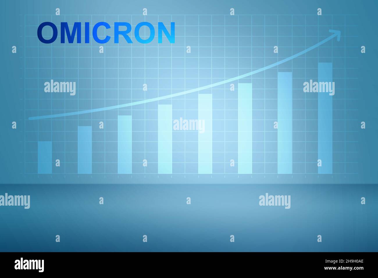 Increased graph of new variant of covid 19 omicron patient with blue ...