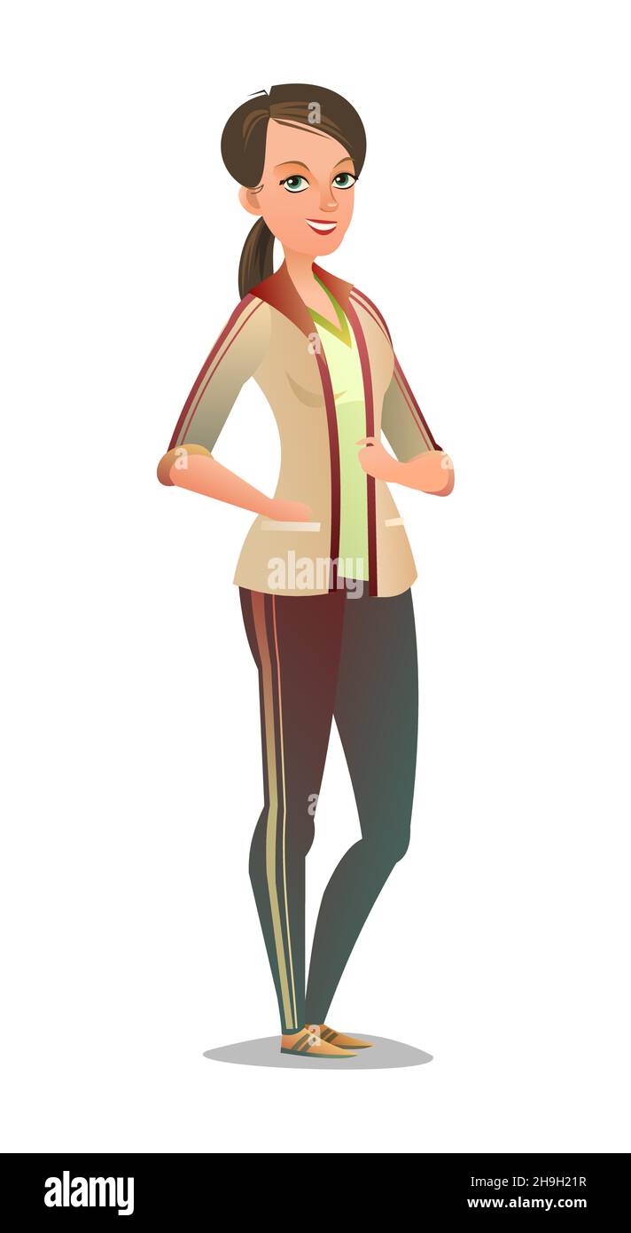 Athlete tracksuit woman Stock Vector Images - Alamy