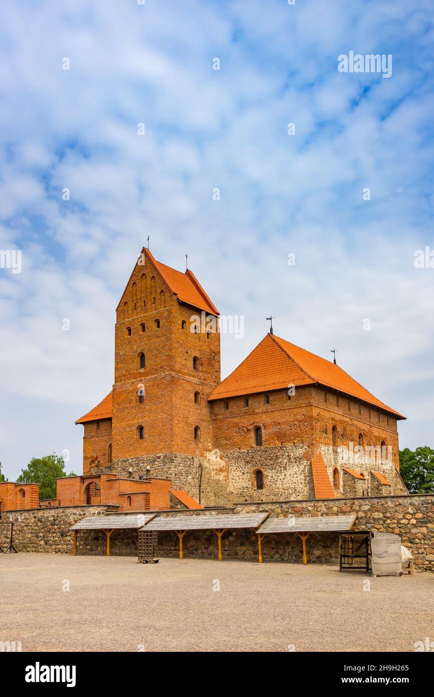 Courtyard of the red brick castle in Trakai, Lithuania Stock Photo - Alamy