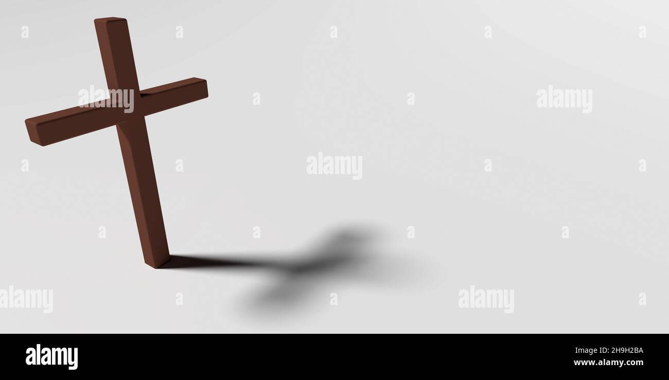 Empty cross on a blank background. Easter concept. 3d rendering Stock ...