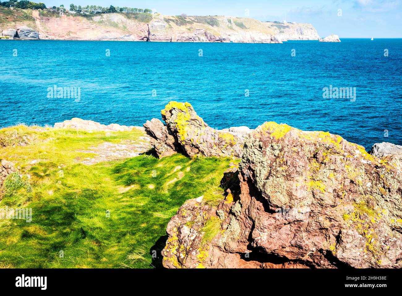 View towards St. Mary's Bay, Darl Head and Berry Head near Brixham in ...