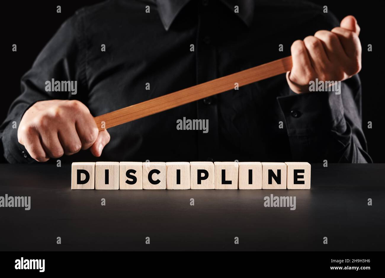 Discipline in business workplace or in school classroom concept. Male ...