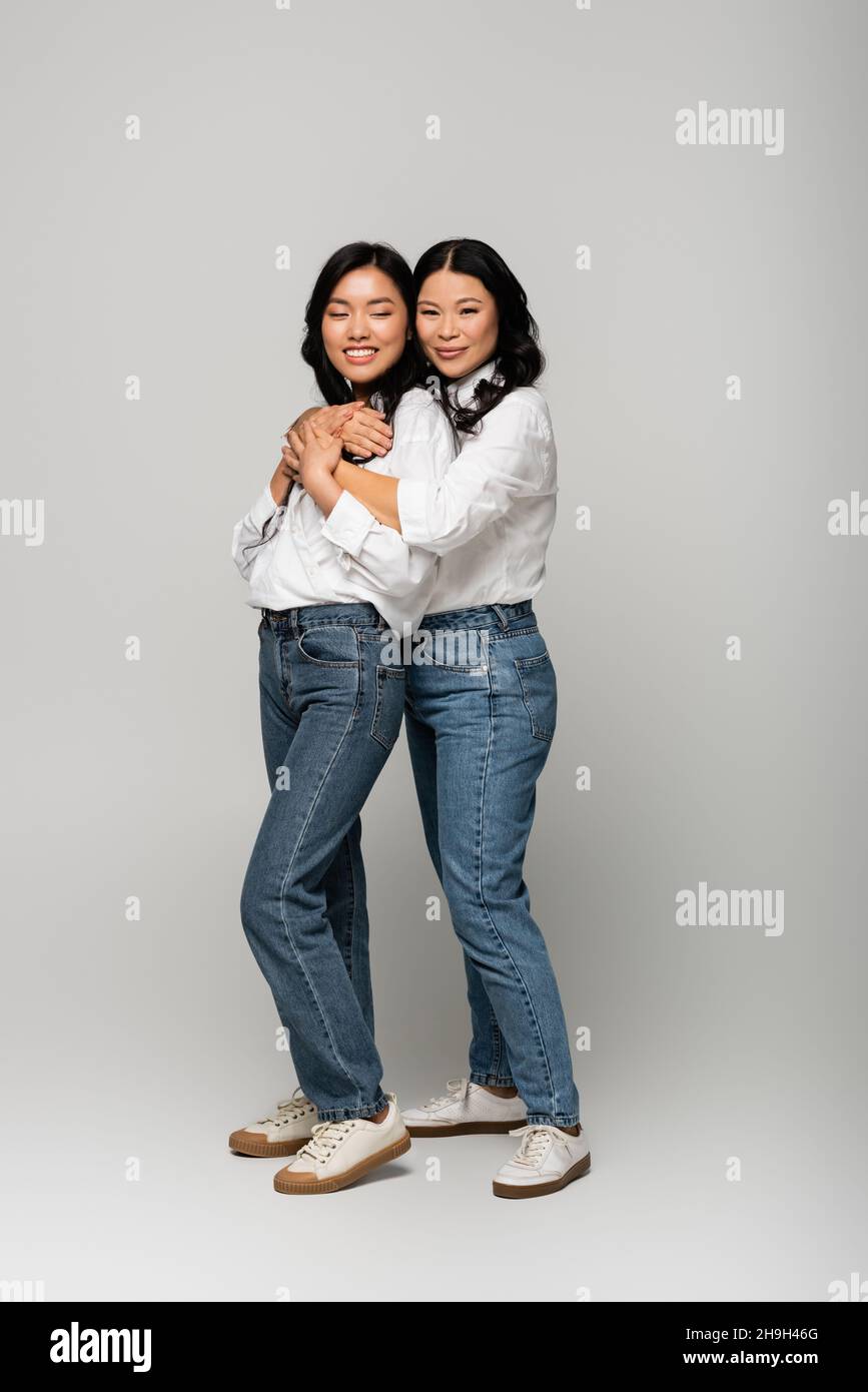 Hug hugging jeans denim hi-res stock photography and images - Alamy