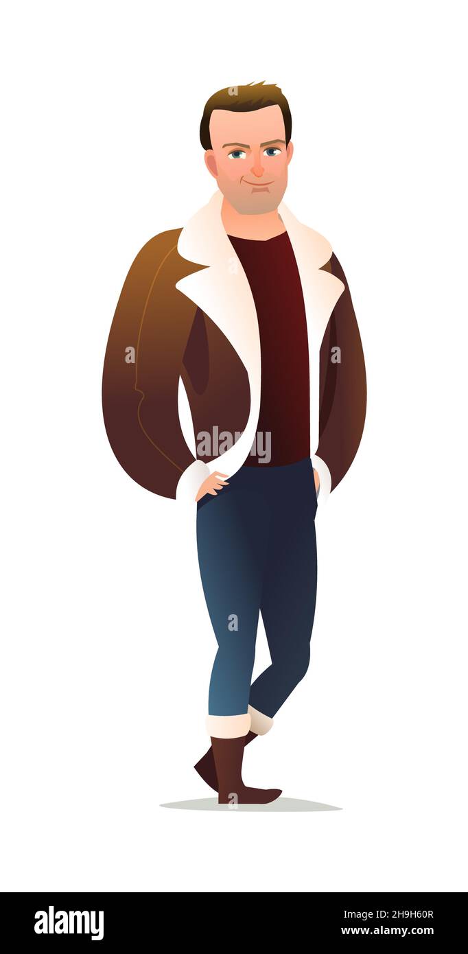 Cartoon man in coat hat hi-res stock photography and images - Alamy