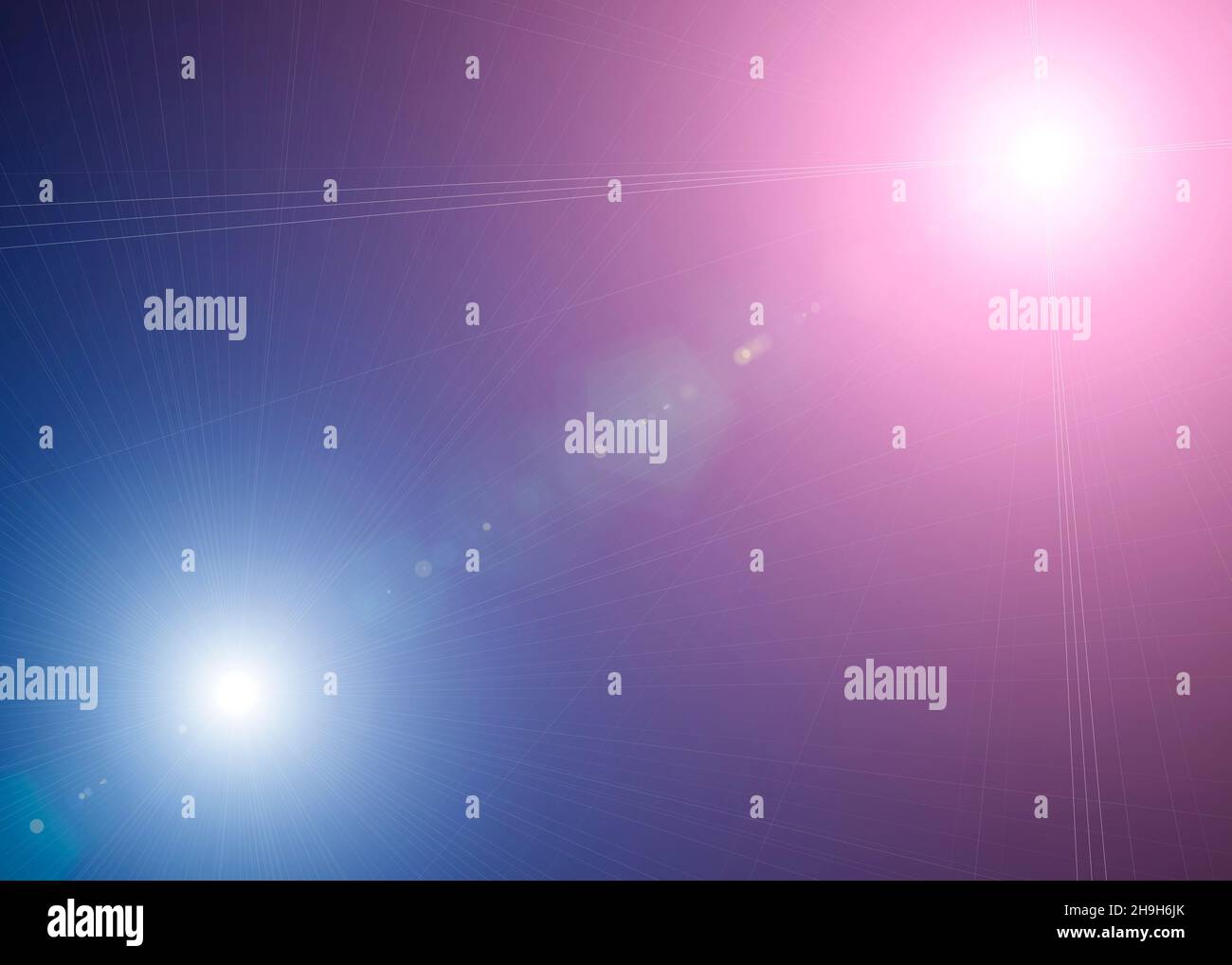 Abstract sunlights rays effect. Bright sun or laser cosmic rays ...