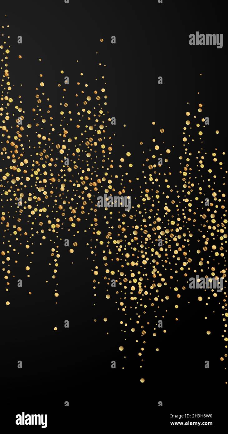 Festive surprising confetti. Celebration stars. Gold confetti on black ...