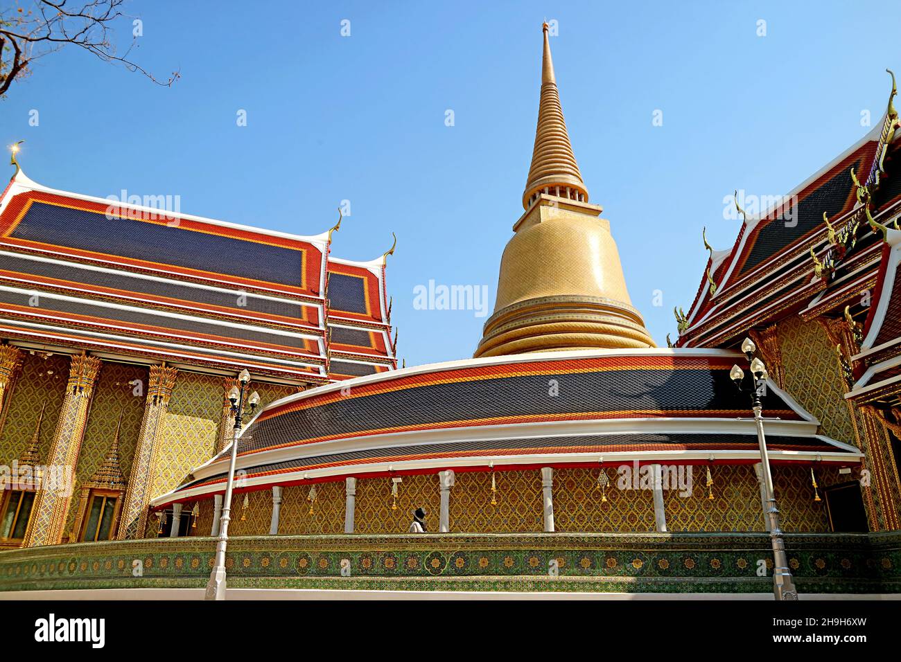 Wat Ratchabophit Buddhist Temple with the Circular Gallery and a ...