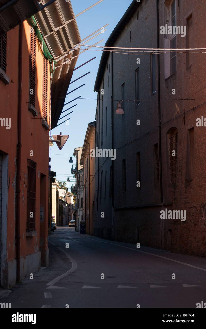 Road on street in Italian city Stock Photo - Alamy