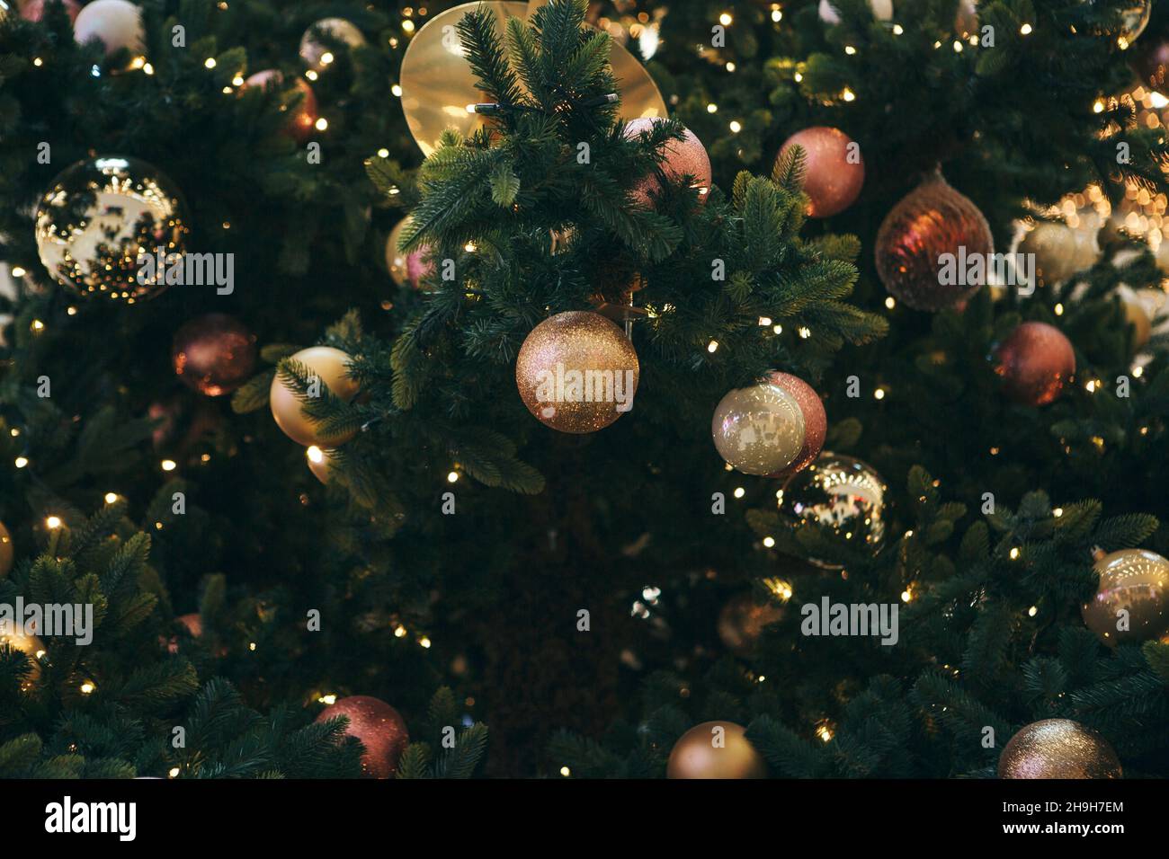 Christmas decorations on the Christmas tree. Celebrating Christmas, New ...
