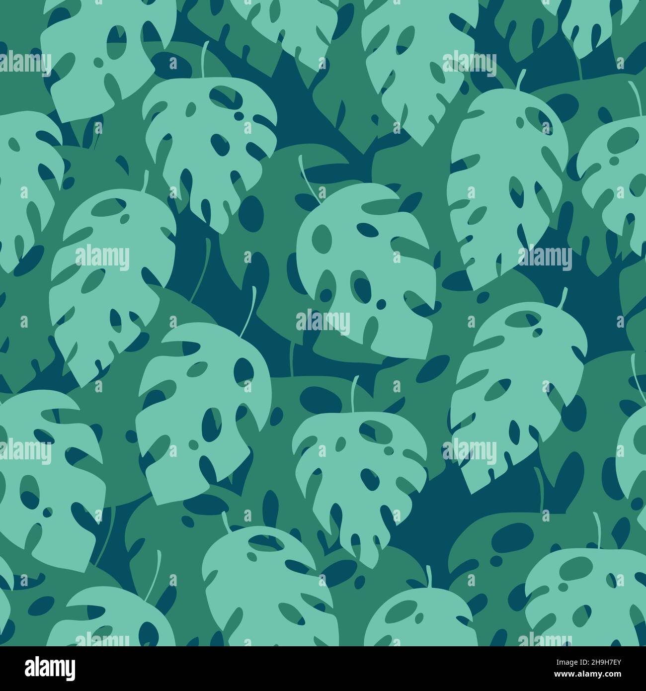 Green and black seamless pattern with sprigs. Vector stock illustration ...