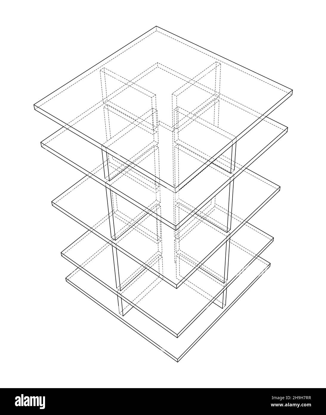 Empty showcase outline. 3d illustration Stock Photo - Alamy