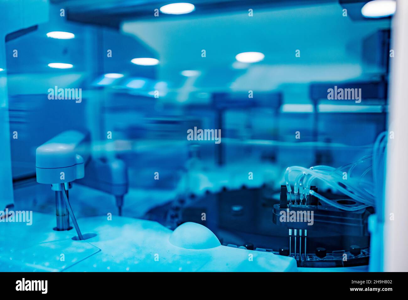 Machinery in the medical industry. A part of the machine for blood ...