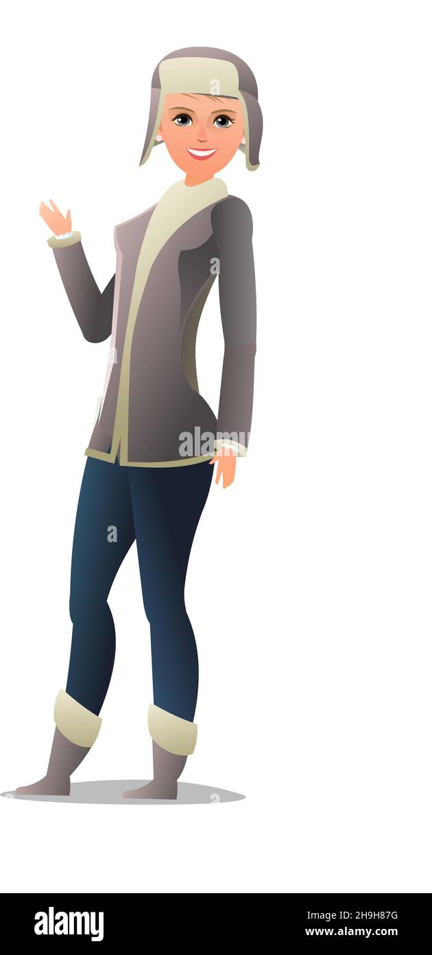 Girl in overcoat Stock Vector Images - Alamy
