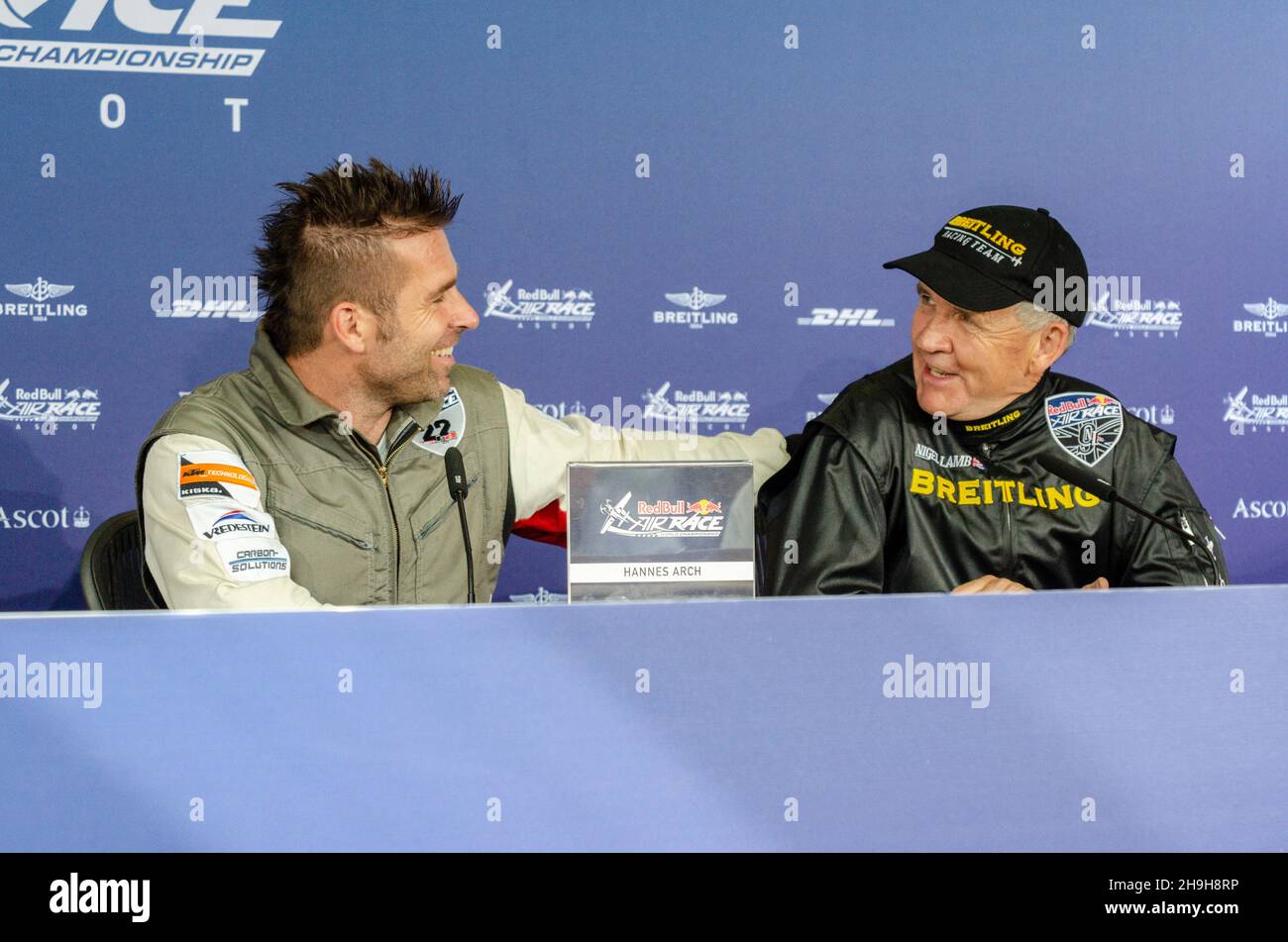 Hannes Arch and UK pilot Nigel Lamb at the Red Bull Air Race World ...