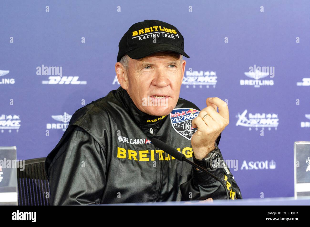 UK pilot Nigel Lamb at the Red Bull Air Race World Championship British ...