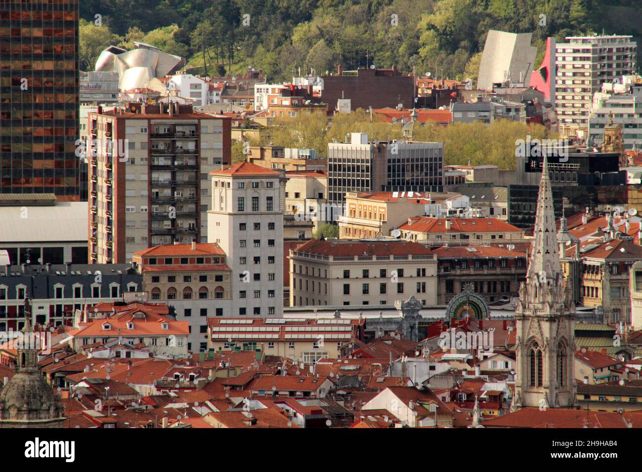 Aerial view of the buildings of Bilbao city in Basque Country Stock ...