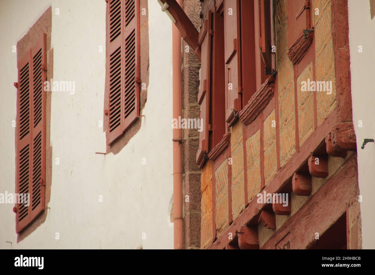 Traditional architecture of Pays Basque, France Stock Photo - Alamy