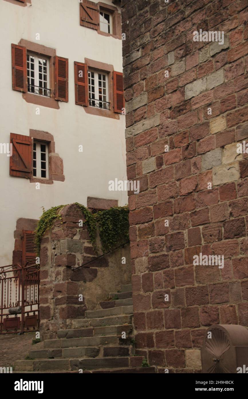 Traditional architecture of Pays Basque, France Stock Photo - Alamy