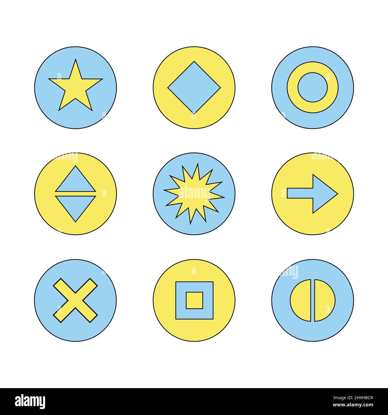 Set of geometric elements for mobile application interface, planner ...