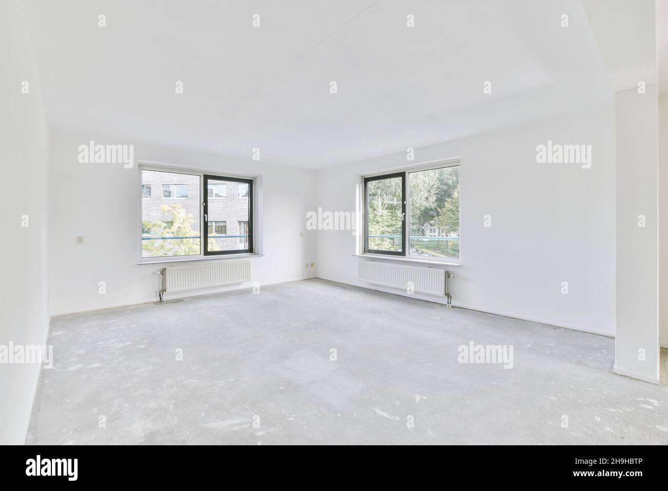 Large luxury room with sliding windows in an elegant apartment Stock ...