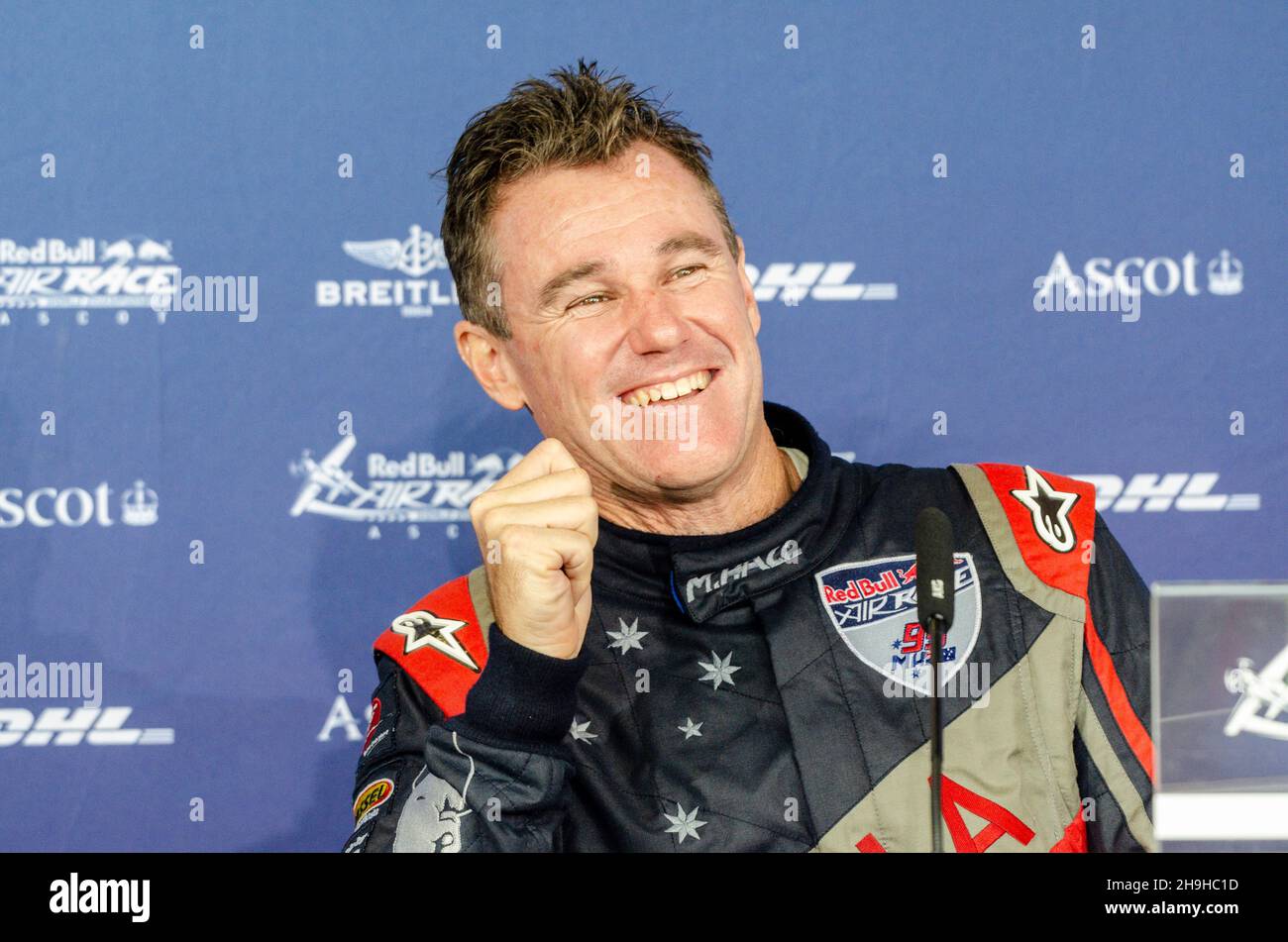 Matt Hall at the press conference after the British round of the Red ...