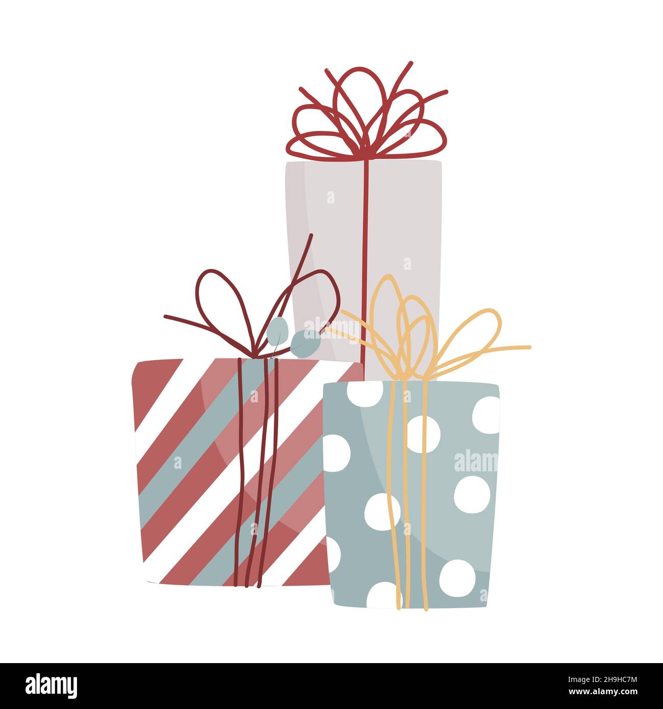 Wrapped christmas presents drawing Stock Vector Images - Alamy