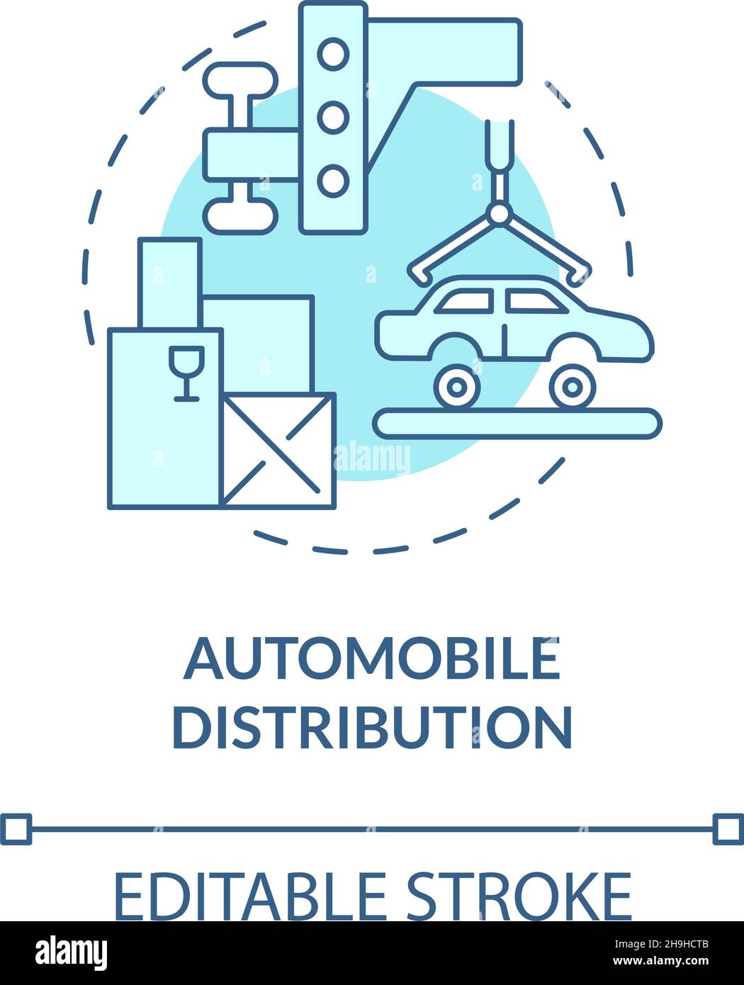 Automobile distribution turquoise blue concept icon Stock Vector Image ...
