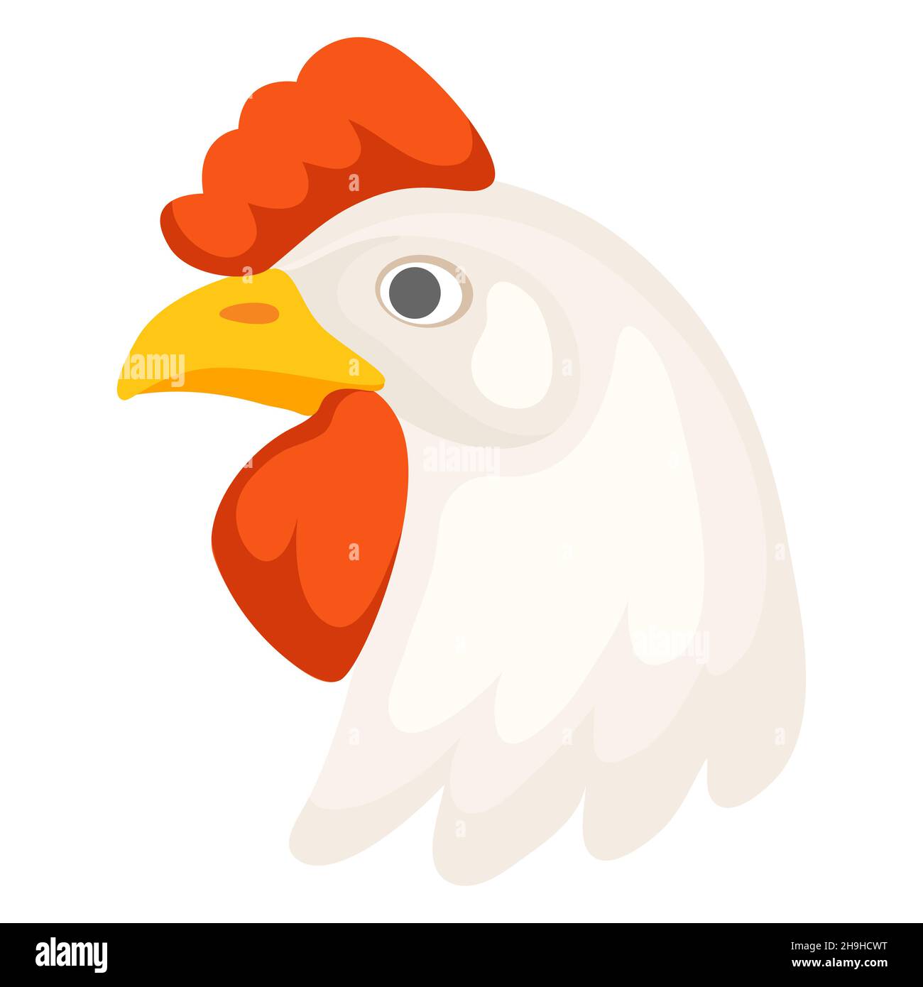 Illustration of white chicken head. Images for food and agricultural ...