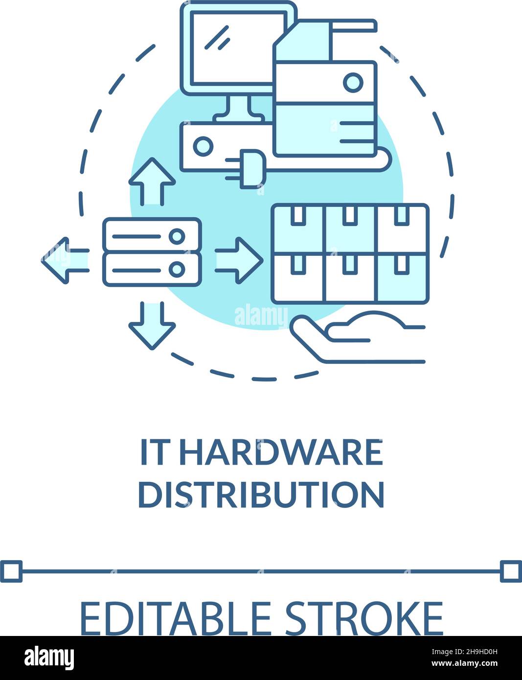 IT hardware distribution turquoise blue concept icon Stock Vector Image ...